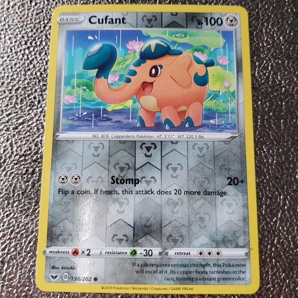 Pokemon | Games | Pokemon Tcg Cufant Reverse Holo 36 Pokemon Sword ...
